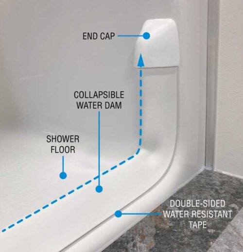 Collapsible Shower Dam | Control Wet Floors | KR Specialties